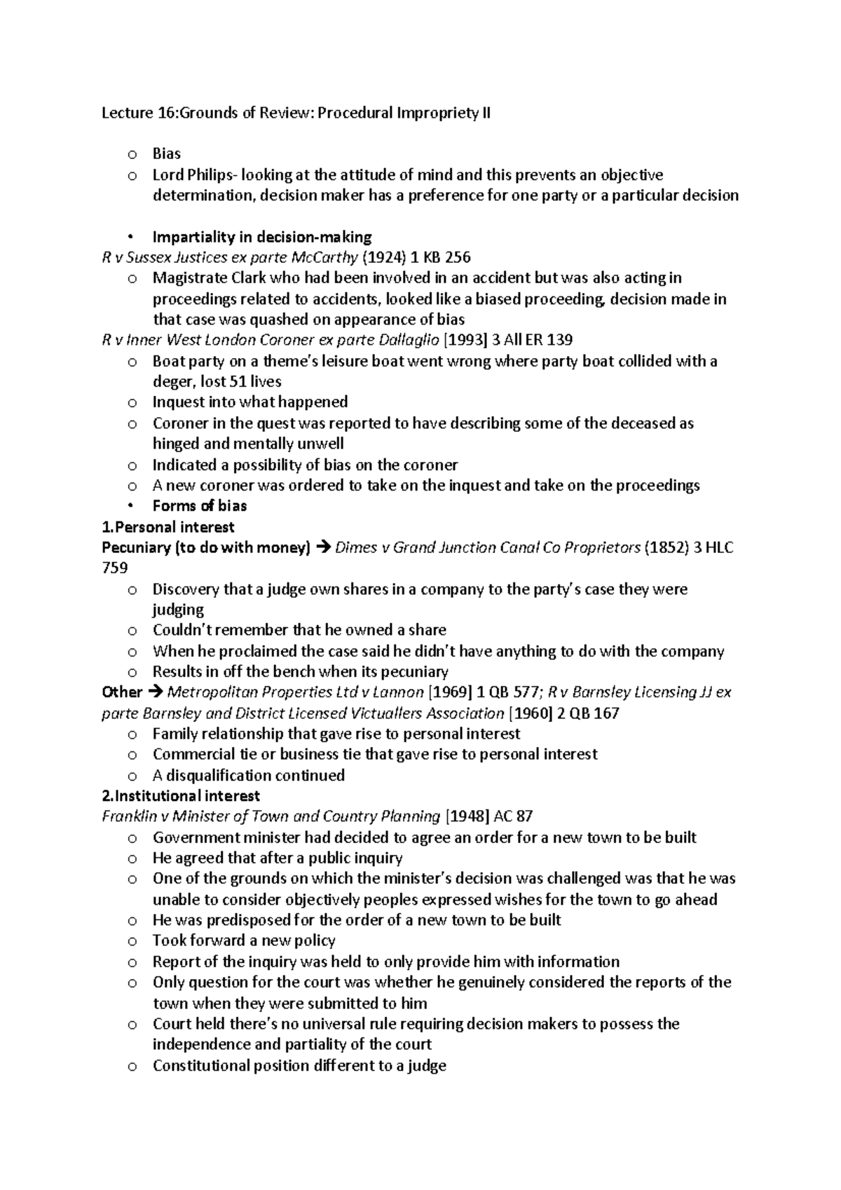 Grounds of Review- Procedural Impropriety II - ” o He led a military in ...