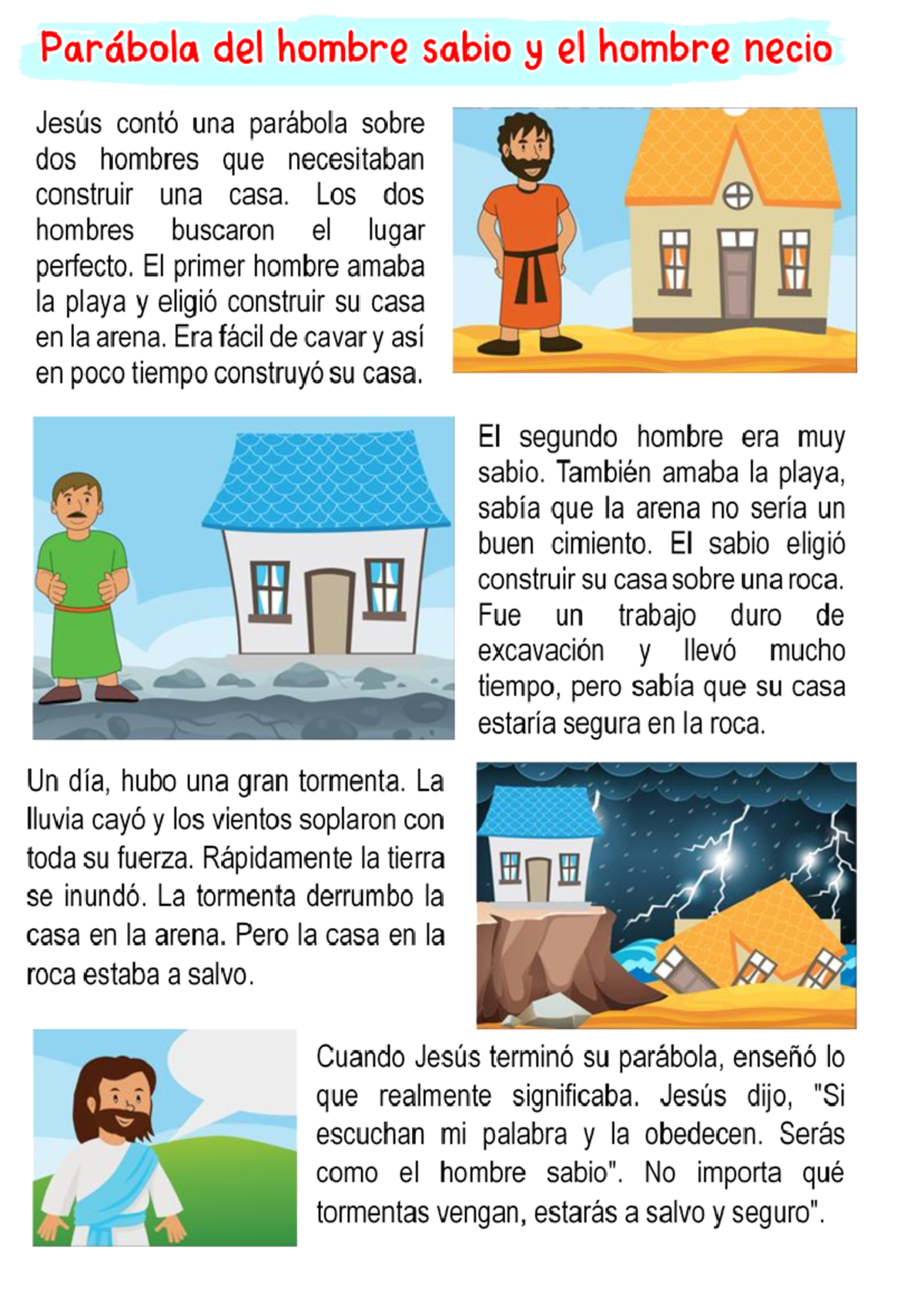 Ficha EL Hombre Sabio Y EL Hombre Necio Maestra Violeta - Parábola del ...