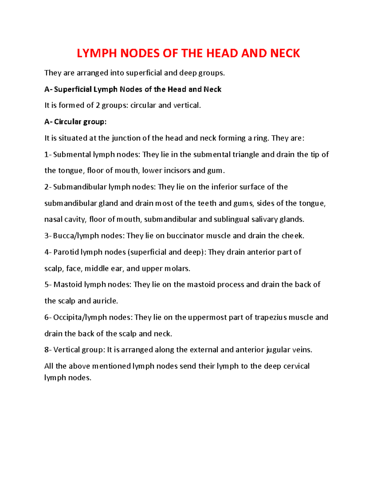 Lymph Nodes OF THE HEAD AND NECK - LYMPH NODES OF THE HEAD AND NECK ...