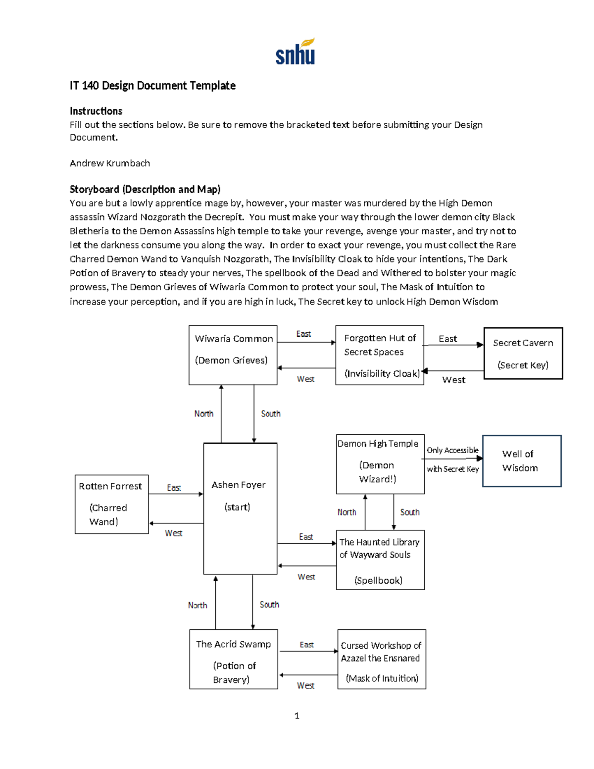 IT 140 Project 1 - IT 140 Design Document Template Instructions Fill ...