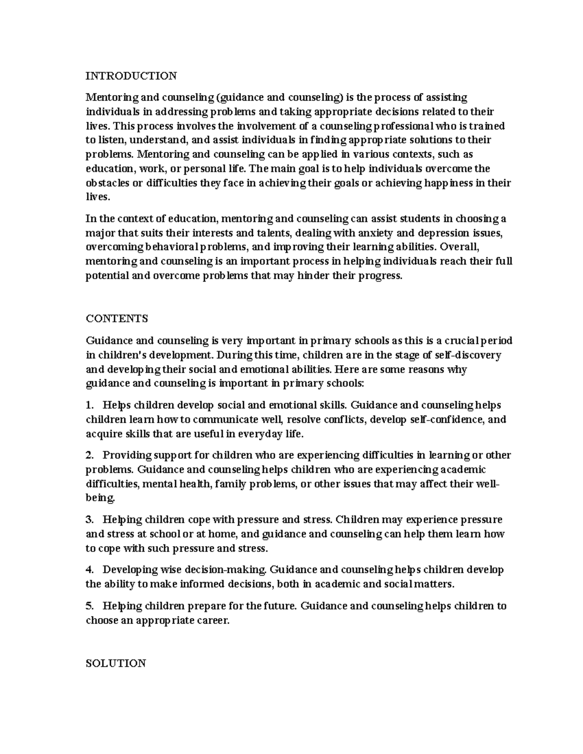 Mentoring and counseling - INTRODUCTION Mentoring and counseling ...