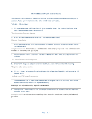 Module 06 Course Project - Full Medical Record - Module 05 Course ...