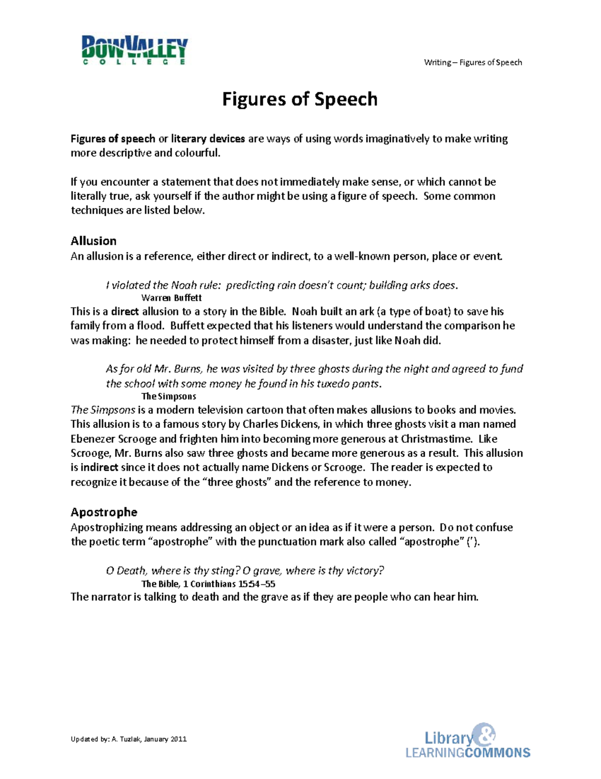 Writing Figures of Speech - Figures of Speech Figures of speech or ...