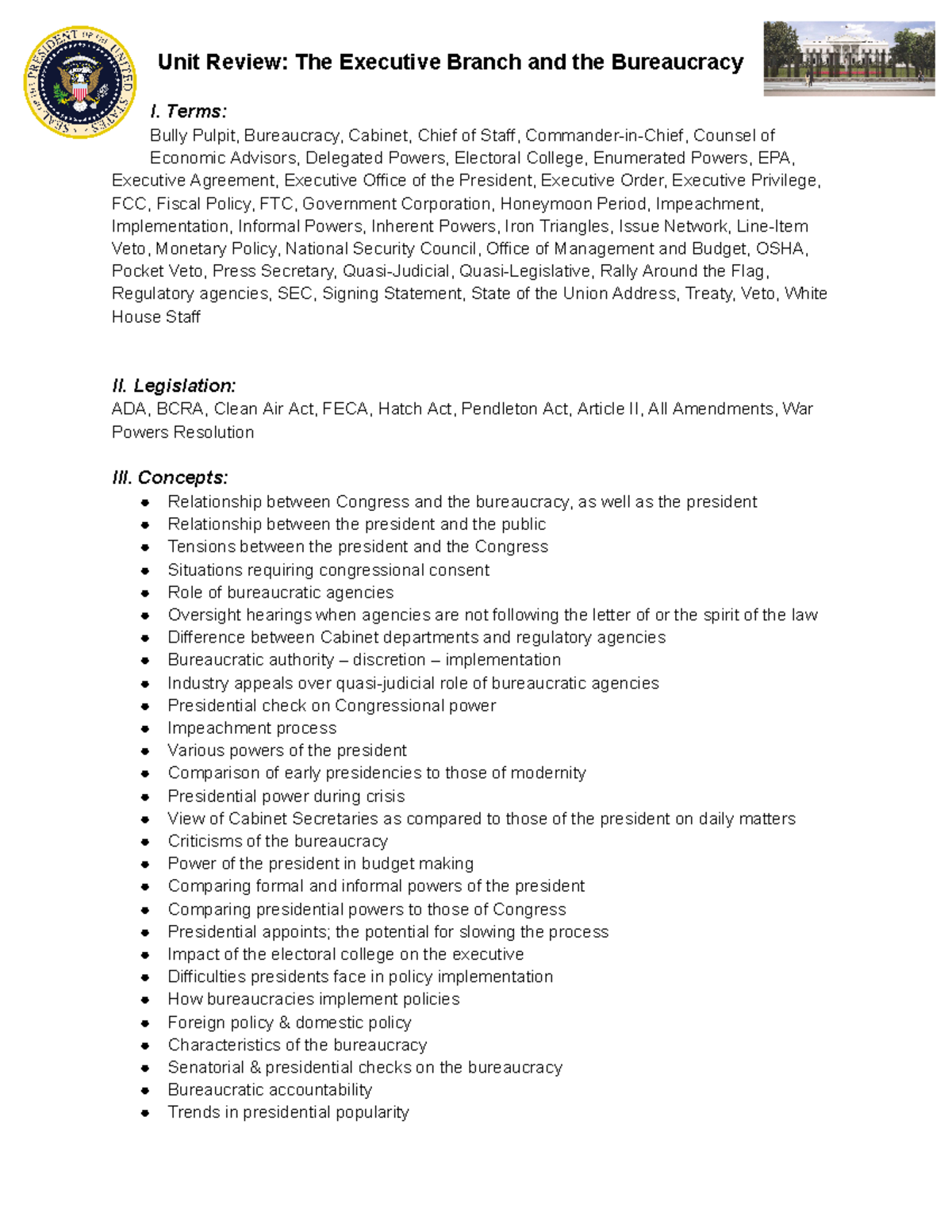 Ap gov unit 6 review - Notes from my ap gov teacher. I hated her so I'm ...