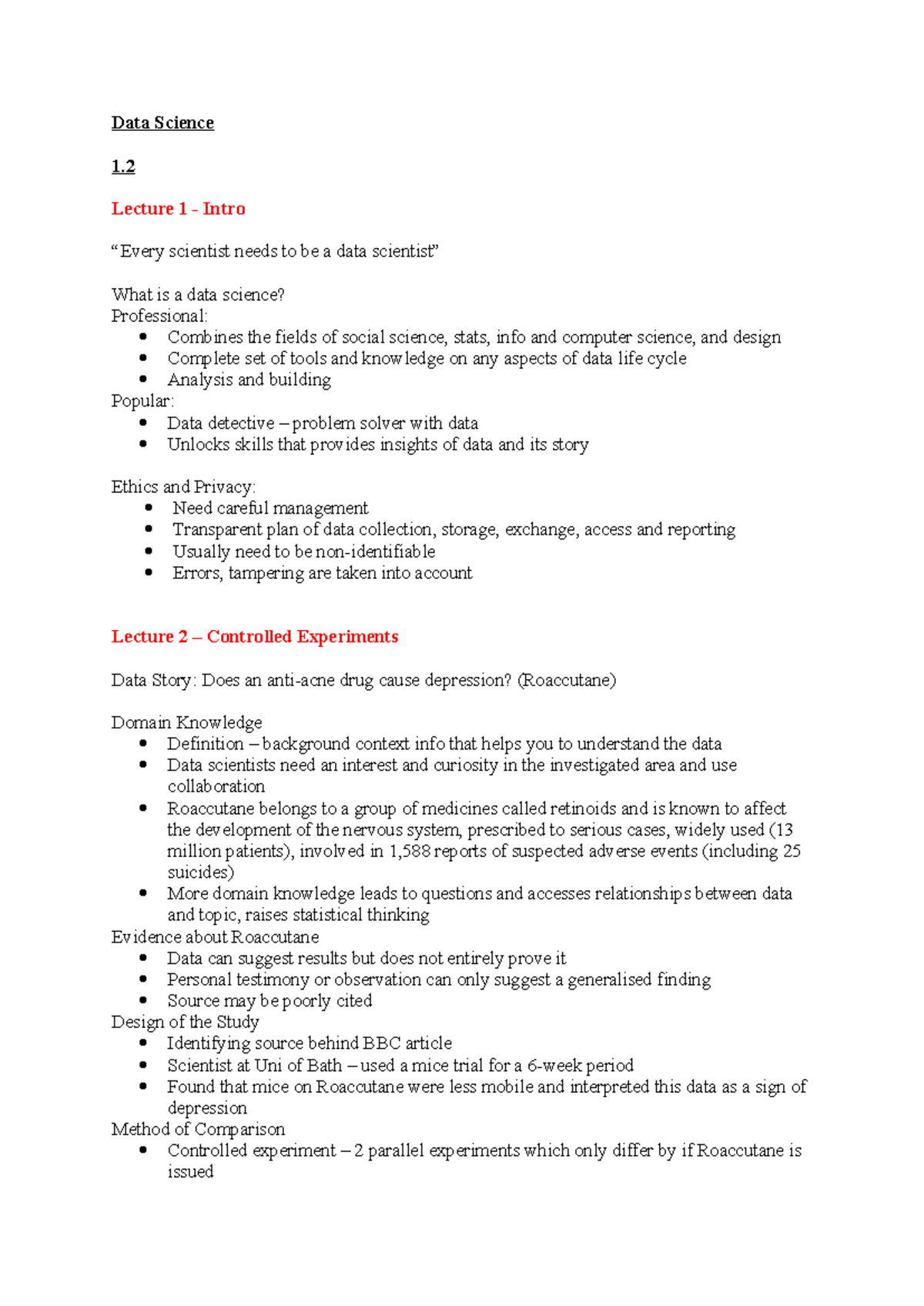 Data Science Lecture Notes Data Science 1 Lecture 1 Intro “every 2636