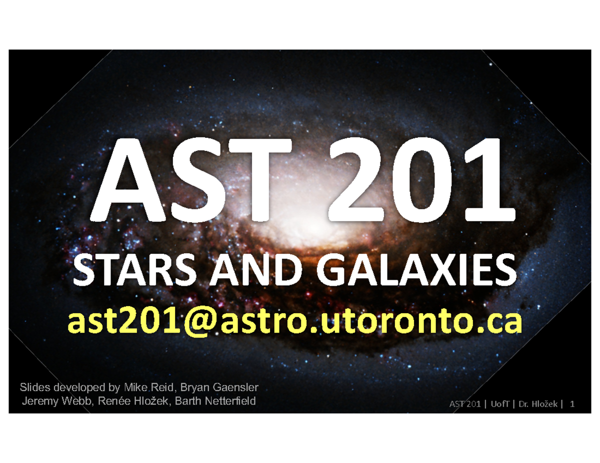 AST201 winter 2022 lecture 23 - AST 201 STARS AND GALAXIES ast201@astro ...