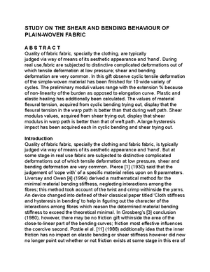 Fabric Properties AND Their Characteristics - FABRIC PROPERTIES AND ...