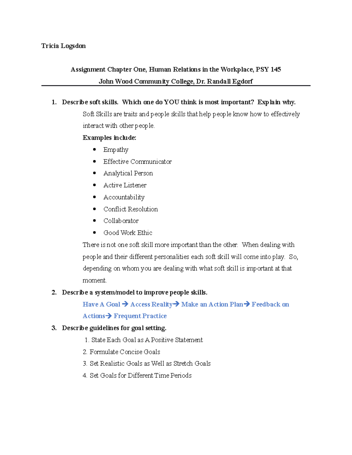Tricia Logsdon Assignment 1 - Tricia Logsdon Assignment Chapter One ...