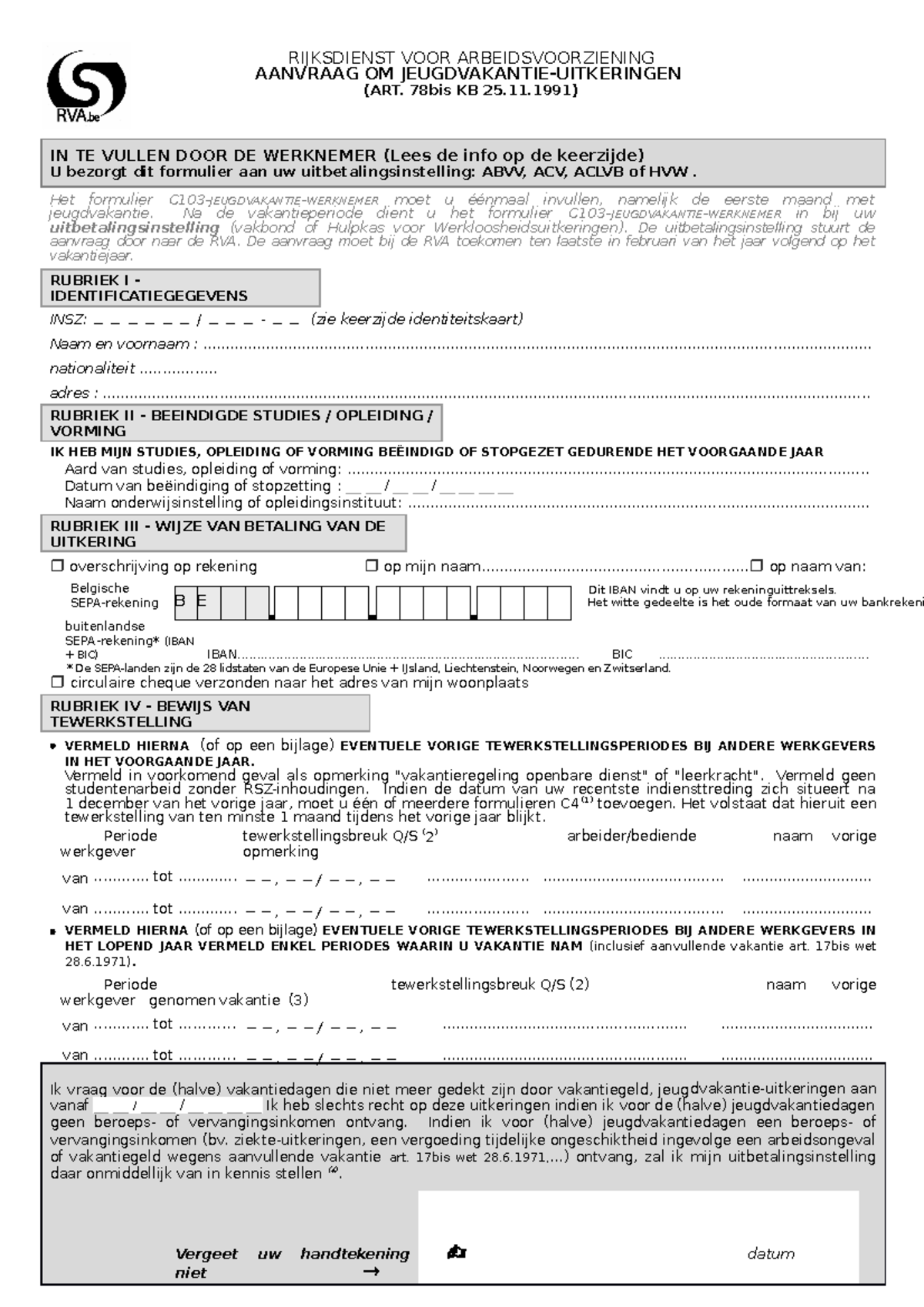 01-03-2023 c103-vacances-jeunes-travailleur nl - B E RIJKSDIENST VOOR ...