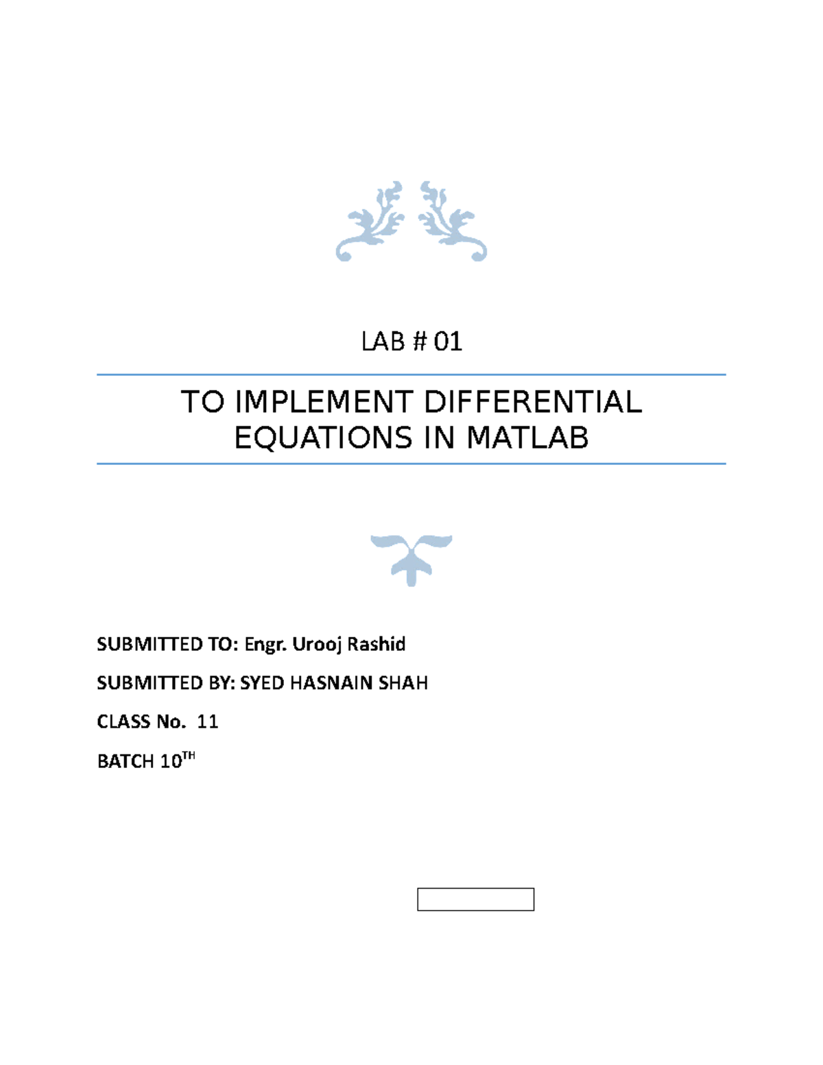 To Implement Differential Equations In Matlab Using Simulink Lab 01 To Implement