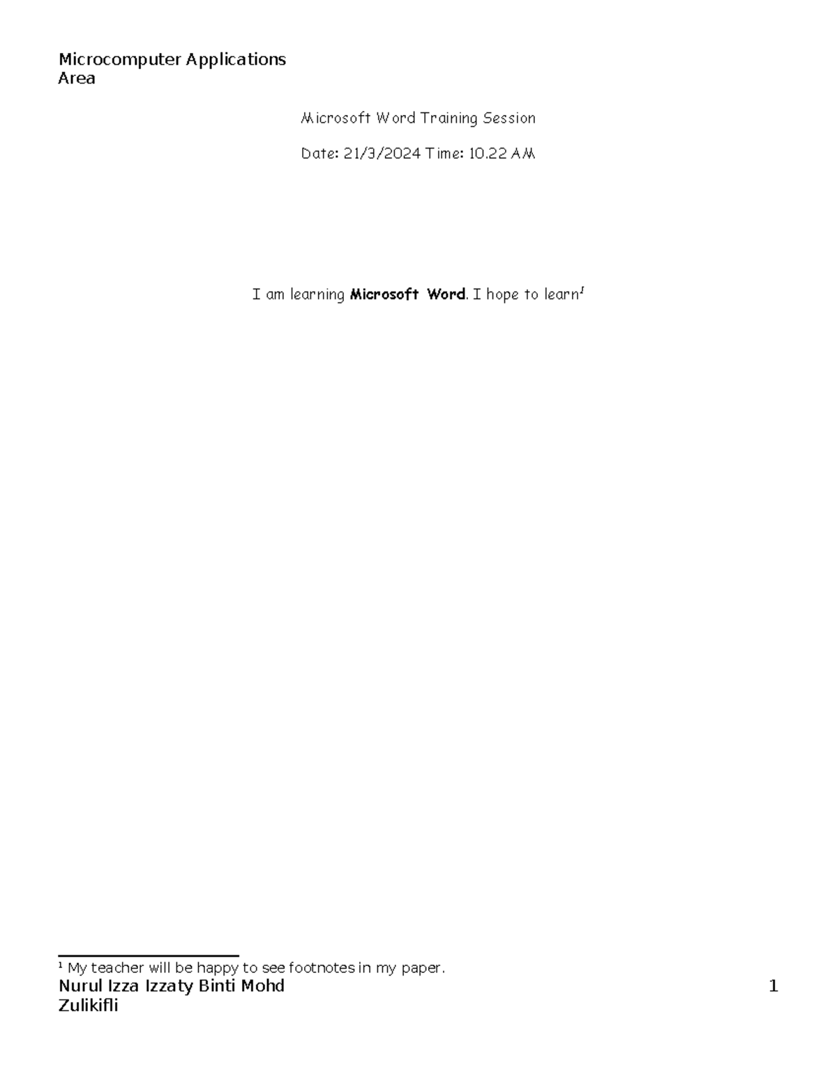 Microsoft Word Training Session - Communication and Media ...