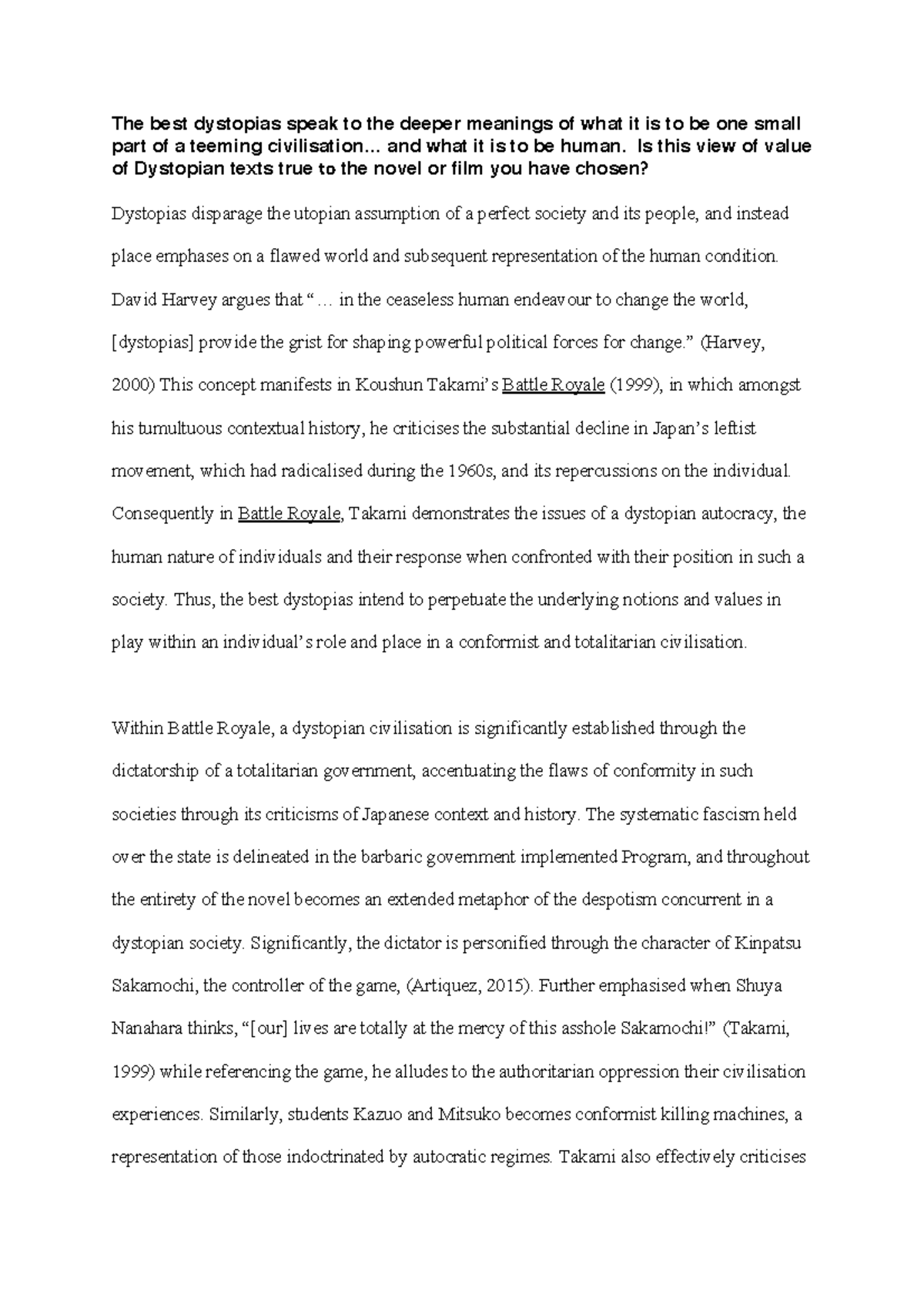 Dystopia Research Task - The best dystopias speak to the deeper ...