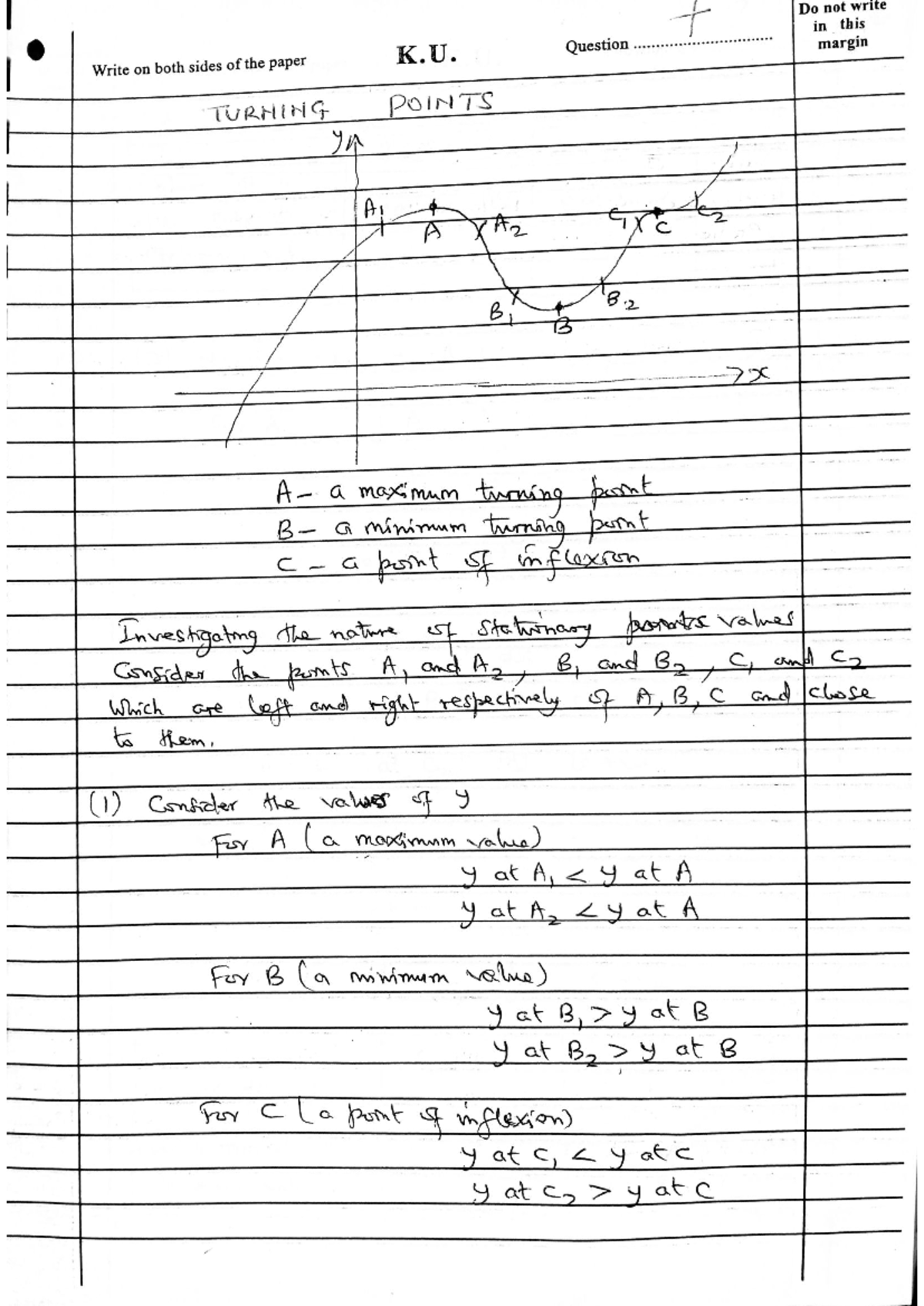 Document 154 - calculus - Do not write in this K. Question margin Write ...