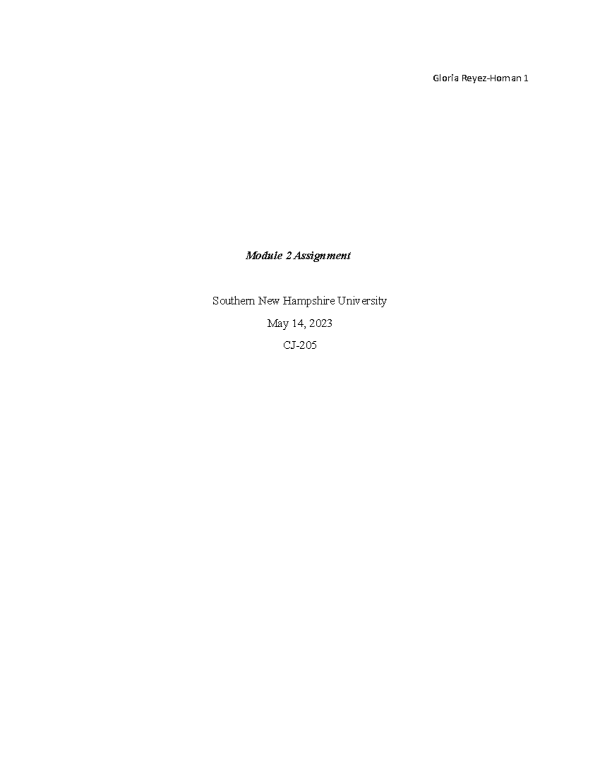 Module 2 Assignment - CJ 205 - SNHU - Studocu