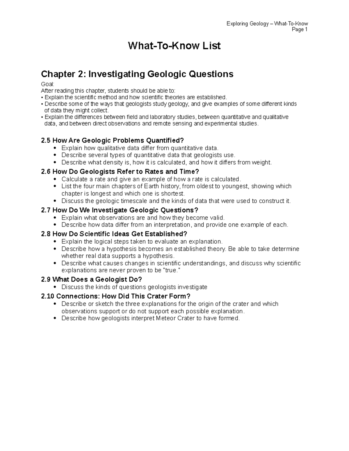 Exploring Geology (5e) Ch #2 What To Know - Exploring Geology – What-To ...