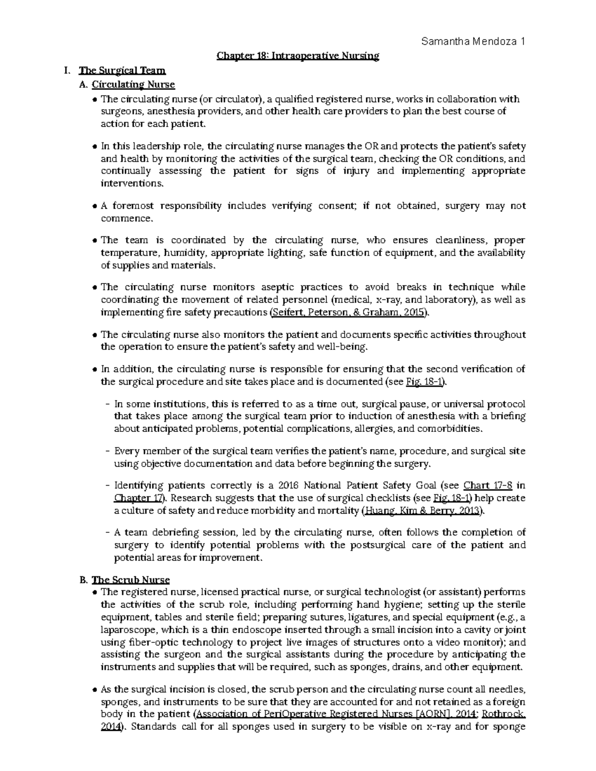 Chapter 18 Intraoperation - Chapter 18 Intraoperative Nursing I. The ...