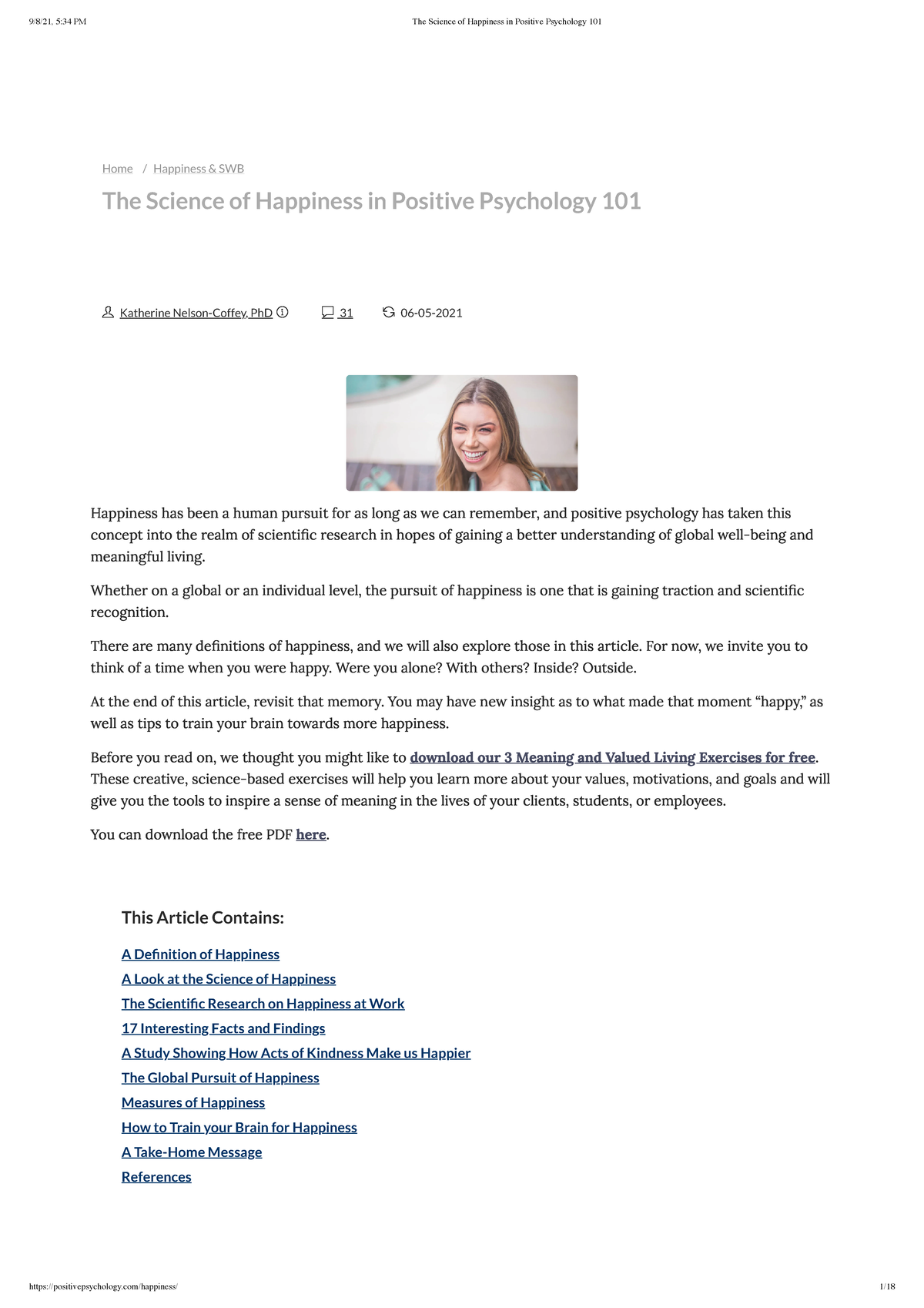 The Science of Happiness in Positive Psychology 101 - Whether on a ...