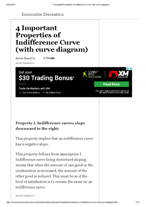 4 Important Properties of Indifference Curve (with curve diagram ...