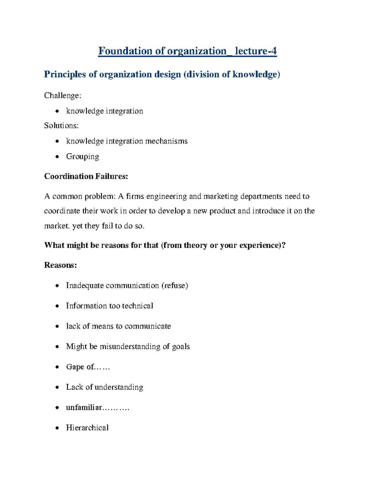 Principles of organization design - Foundation of organization_ lecture ...