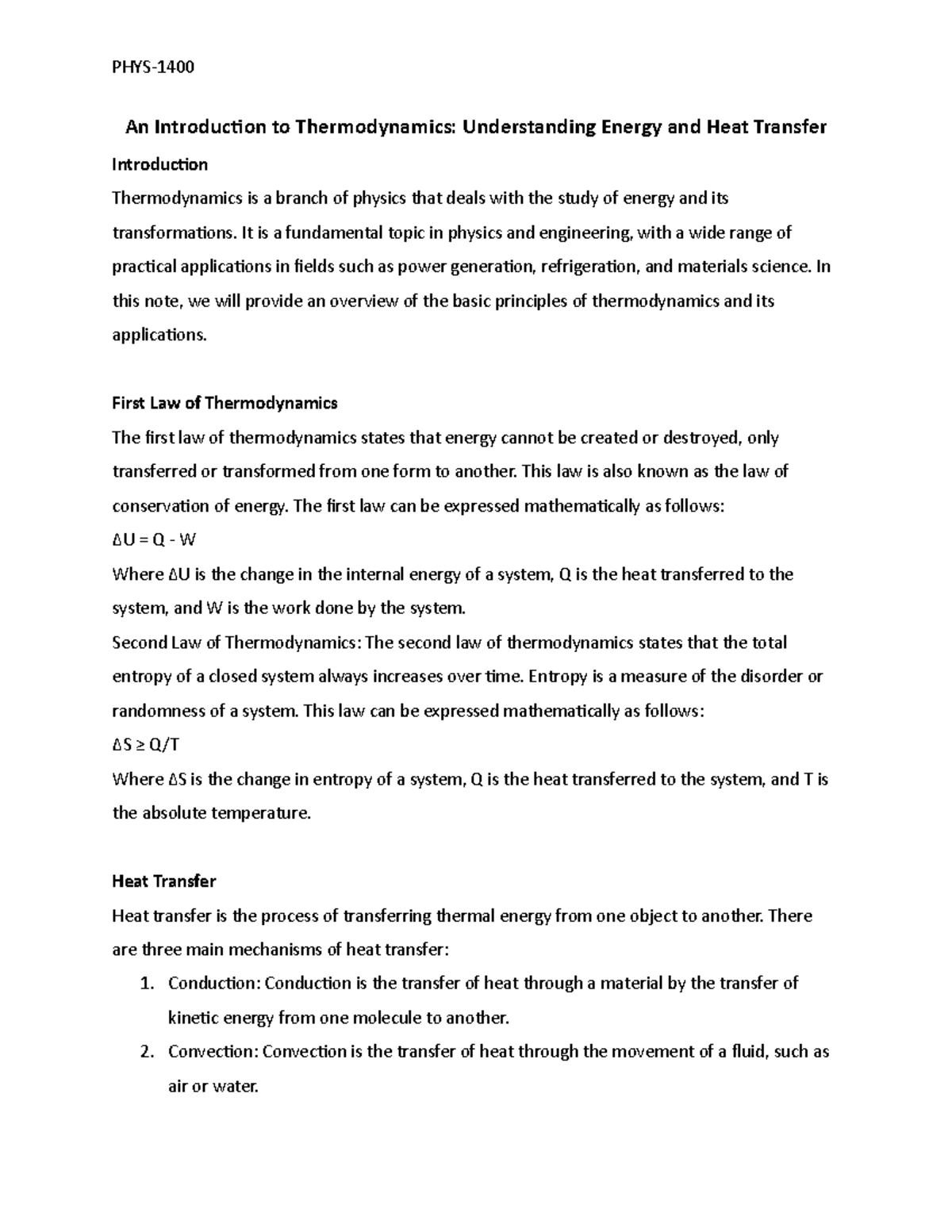 An Introduction to Thermodynamics: Understanding Energy and Heat ...