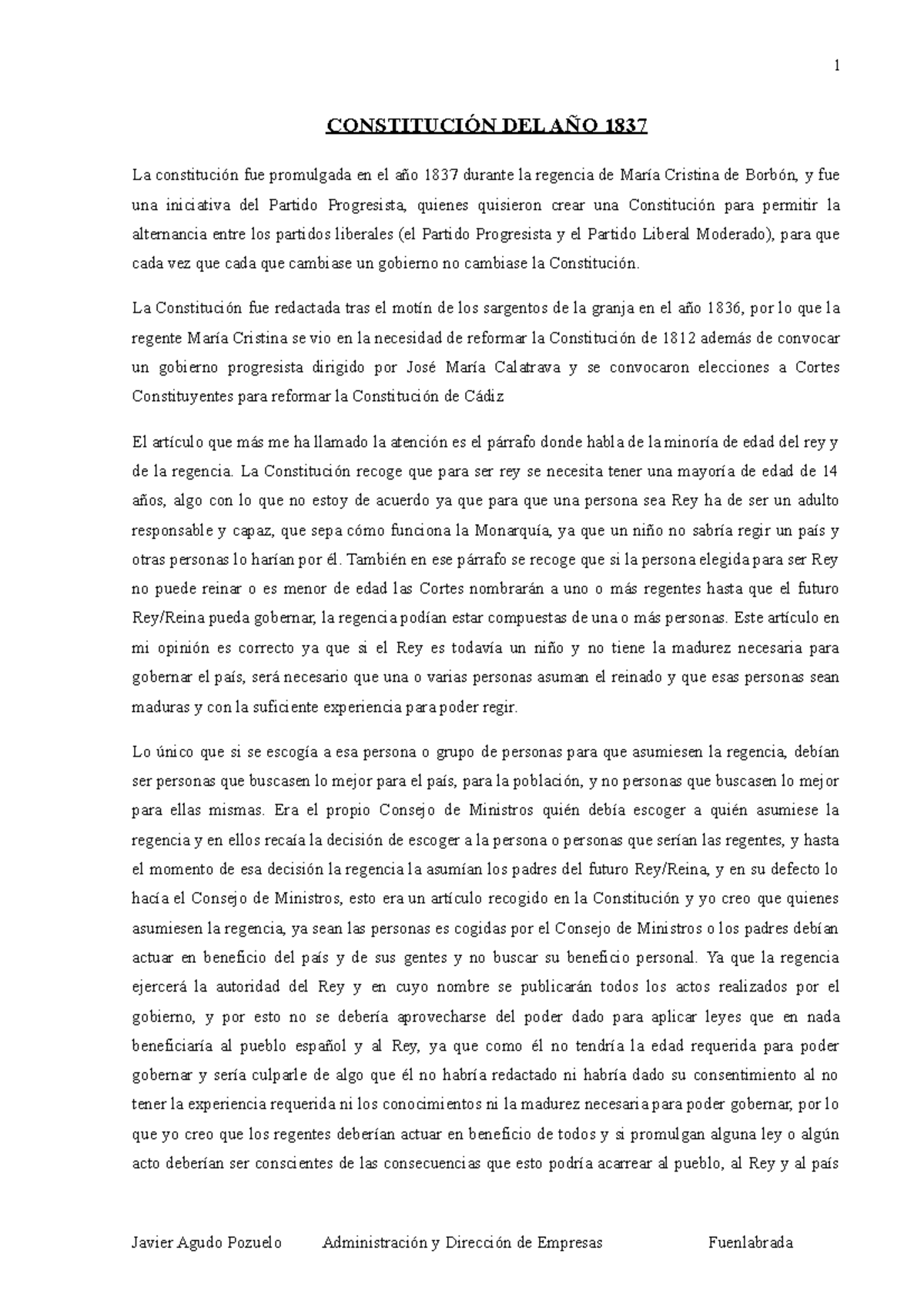 Constitución DEL AÑO 1837 de España - CONSTITUCIÓN DEL AÑO 1837 La ...