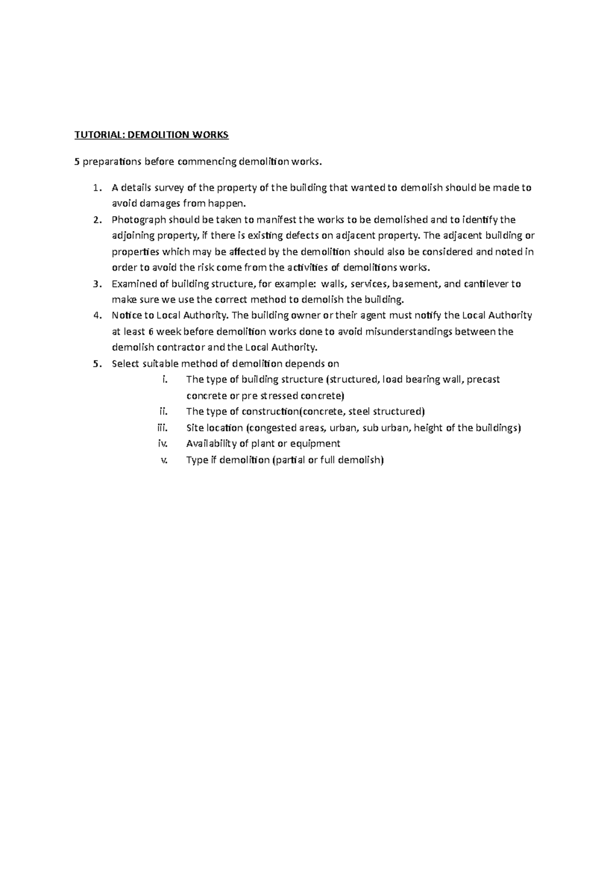 Tutorial Demolish - DQS351 - TUTORIAL: DEMOLITION WORKS 5 preparations ...