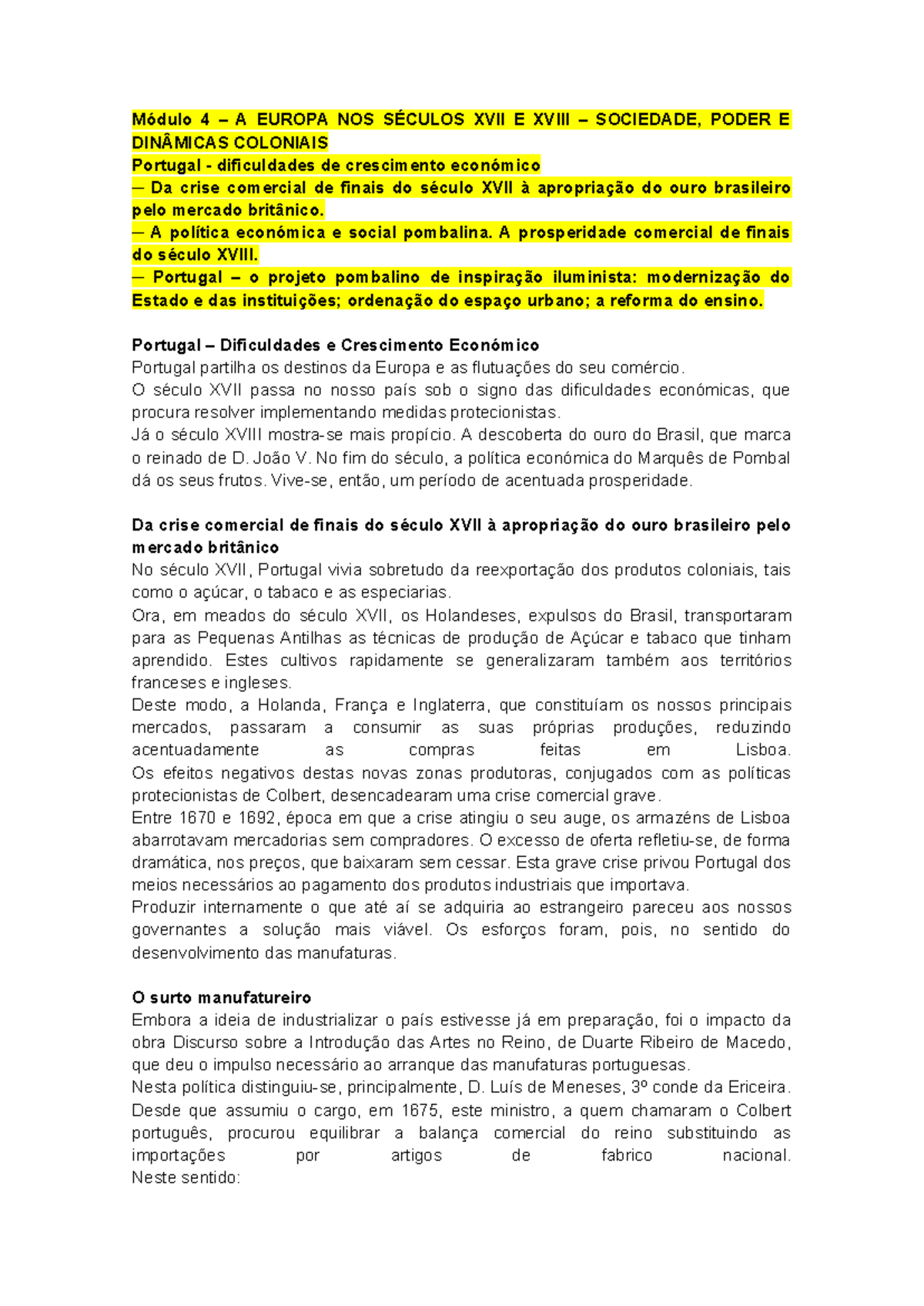 Módulo 4 – A Europa NOS Séculos XVII E Xviii – Sociedade, Poder E ...