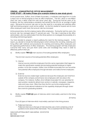 AOM Chapter 5 - UNIVERSITI TEKNOLOGI MARA UITM ADMINISTRATIVE OFFICE MANAGEMENT - he physical ...