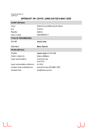 2.1 - Interlocutory Application - Form 40 (version 6) UCPR 35 ...