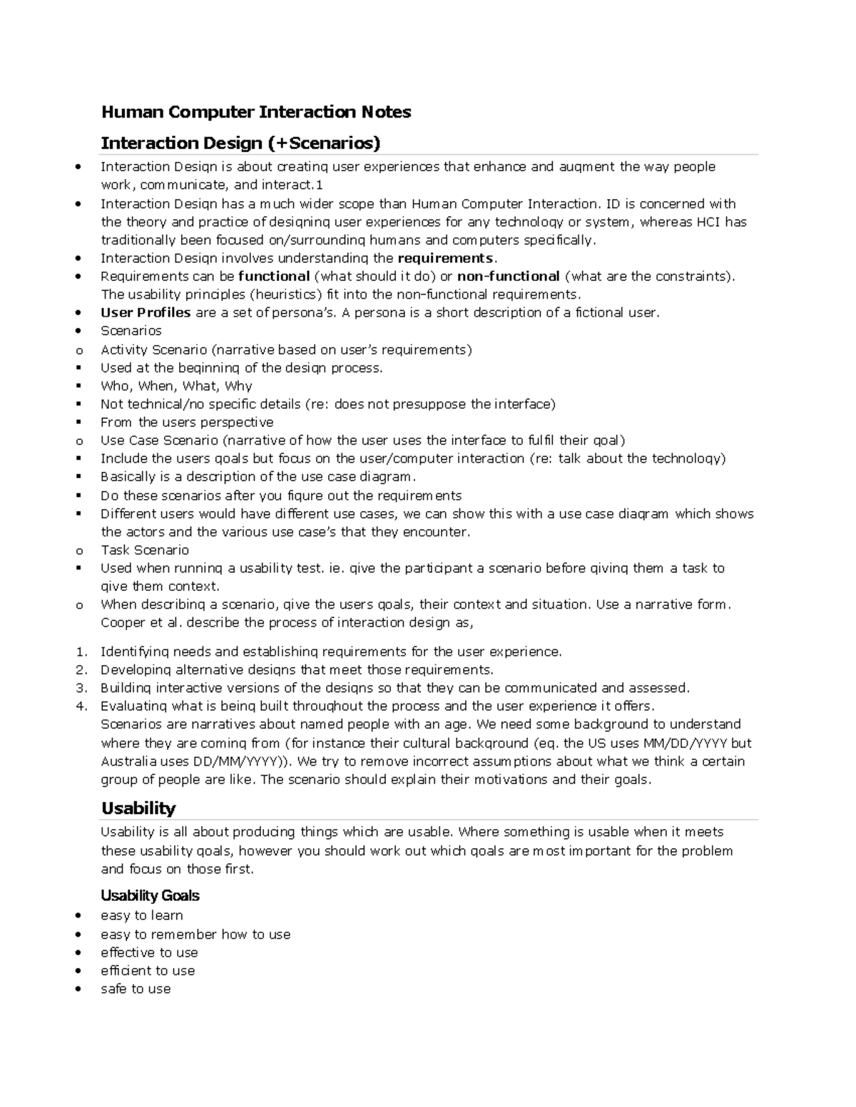 Human Computer Interaction Notes - Human Computer Interaction Notes ...