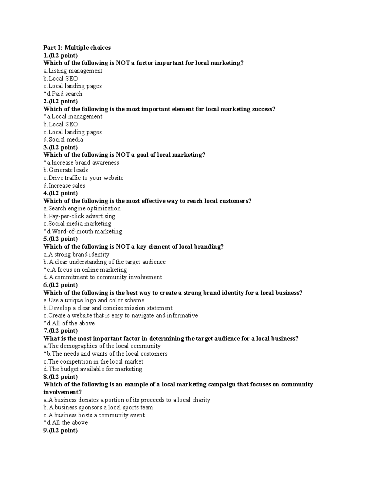 Review Questions - ON TAP - Part I: Multiple choices 1.(0 point) Which of the following is NOT a ...