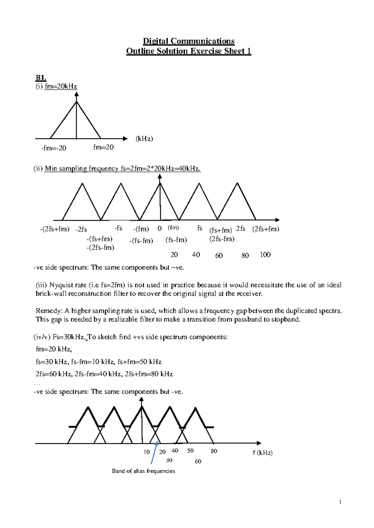 Ex 1 Outline Solution - Assignment #1 - Digital Communications Outline ...