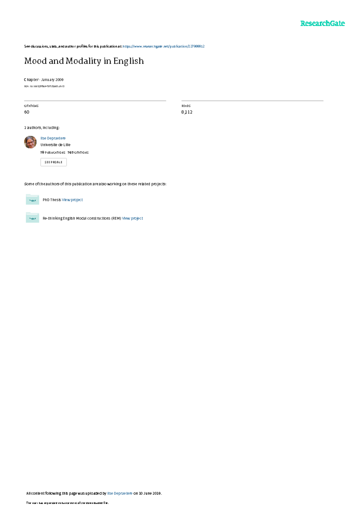 Depraetere Reed 2006 Mood Modality Aarts Mc Mahon Handbook - See discussions, stats, and author ...