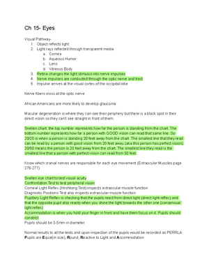 Health Assessment Chapter 15 - D.R Strabismus- crossed eyes Diplopia ...
