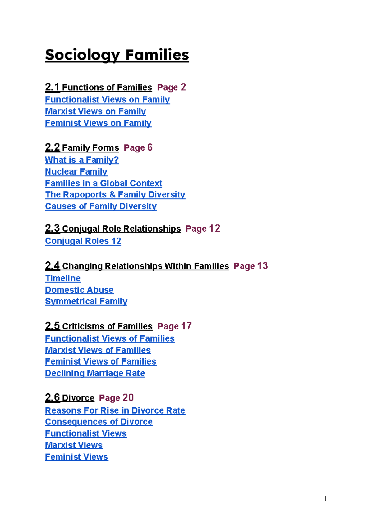 Sociology families 4 - Sociology Families 2 Functions of Families Page ...