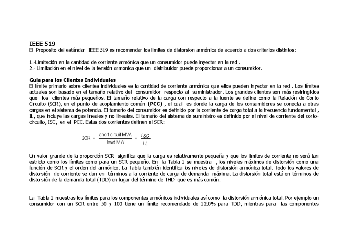 IEEE-519-tradu - dfdfd - IEEE 519 El Proposito del estándar IEEE 519 es ...