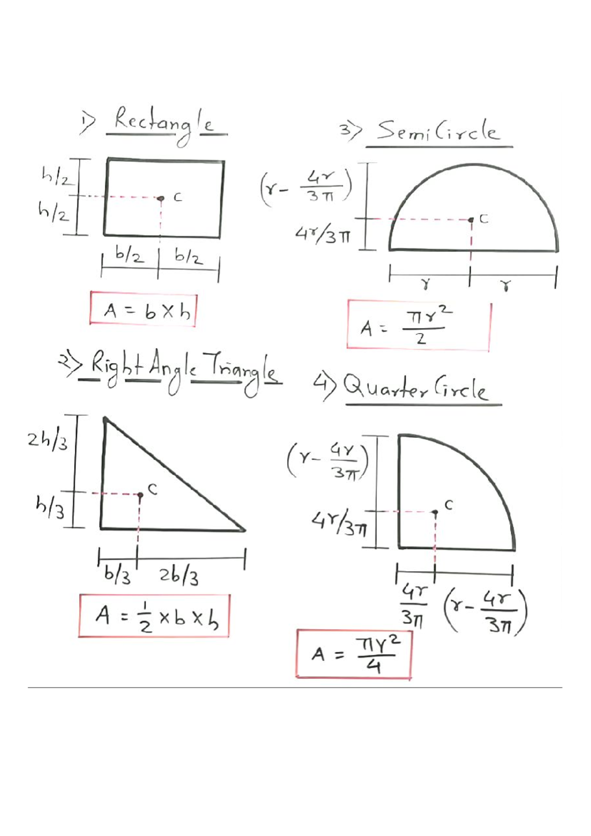 Centroid And Moment Of Inertia All Formulas - Computer Science Engineering - 1) Rectangle ...