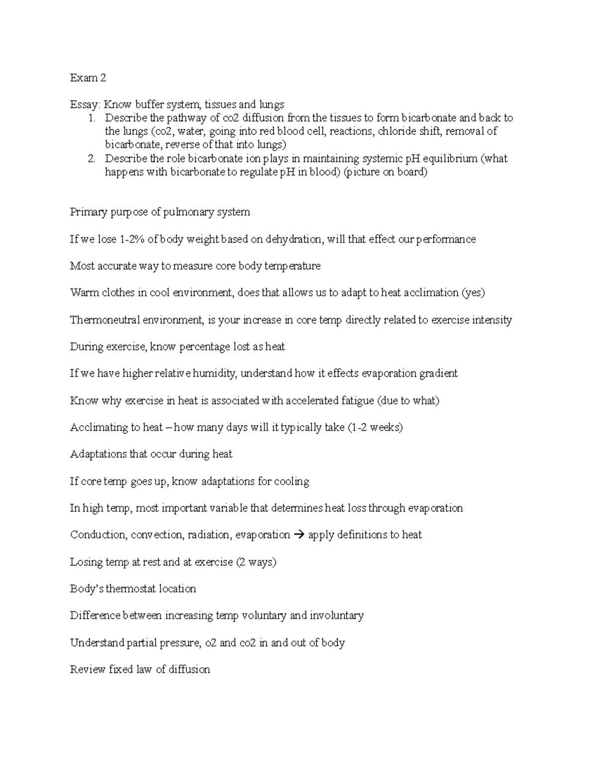 Exam 2 Ex Phys 2 - An introduction to sports training and the effects ...