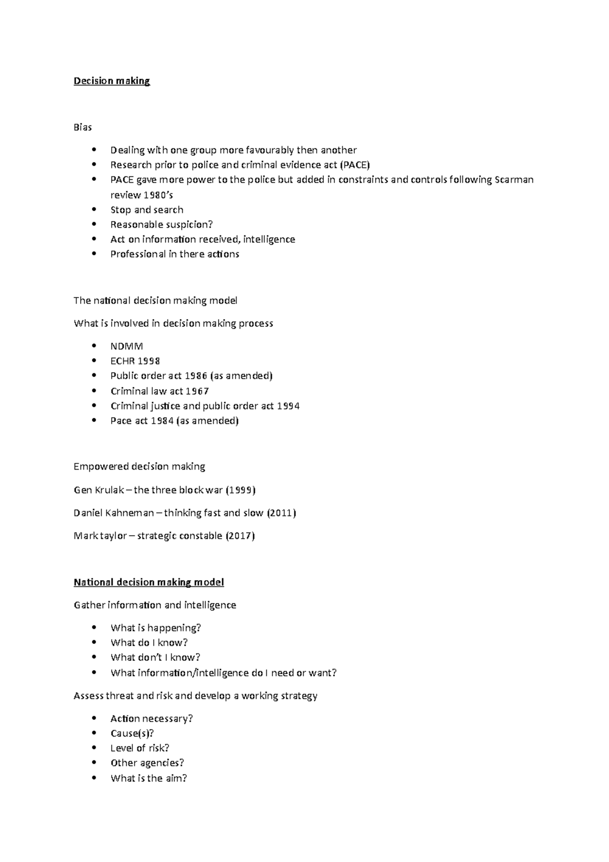 Decision making - Police officer may decide who to formally arrest and ...