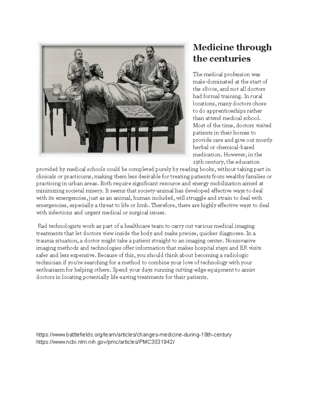 Outcome 1 innovation of medicine article - Medicine through the ...
