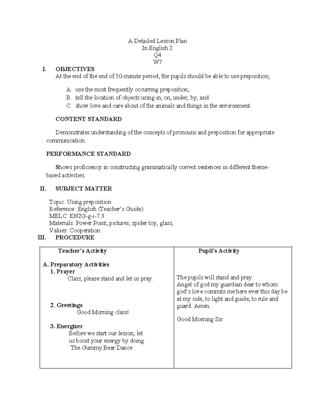 JL DLP English 2 - A Detailed Lesson Plan In English 2 Q W I ...