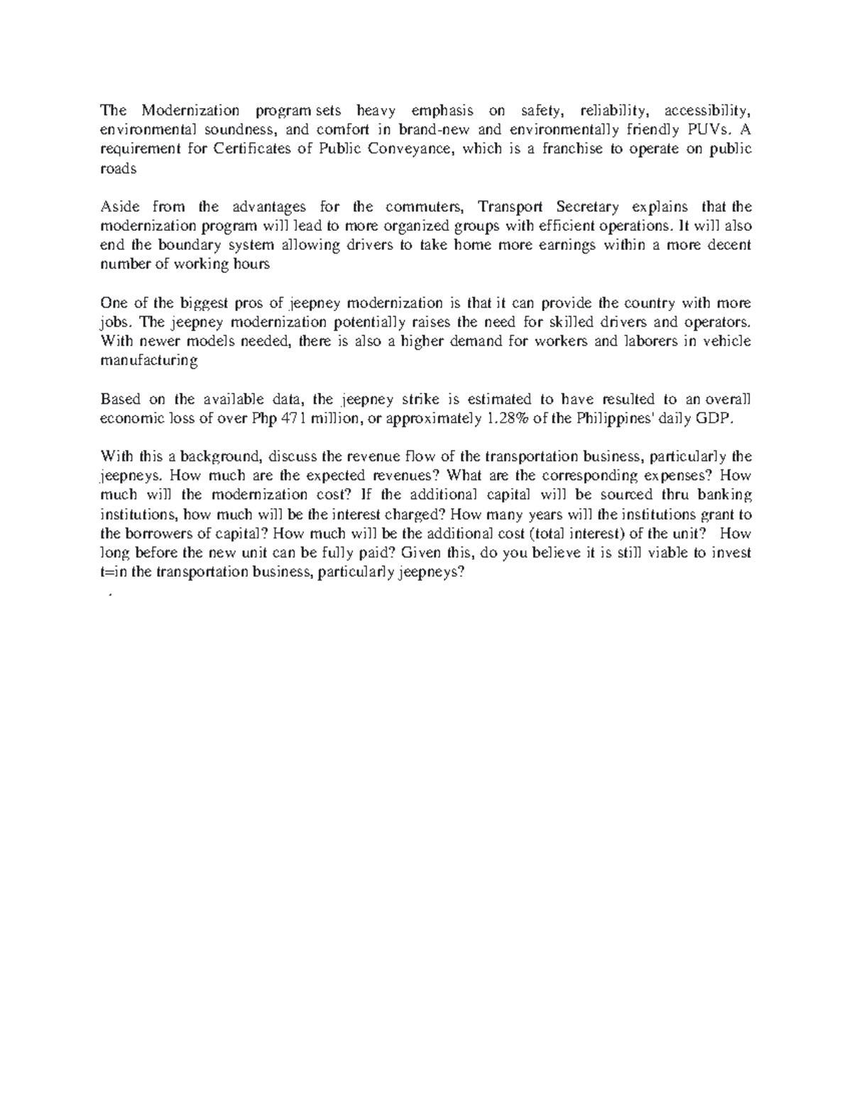 Modernization-program - The Modernization program sets heavy emphasis ...