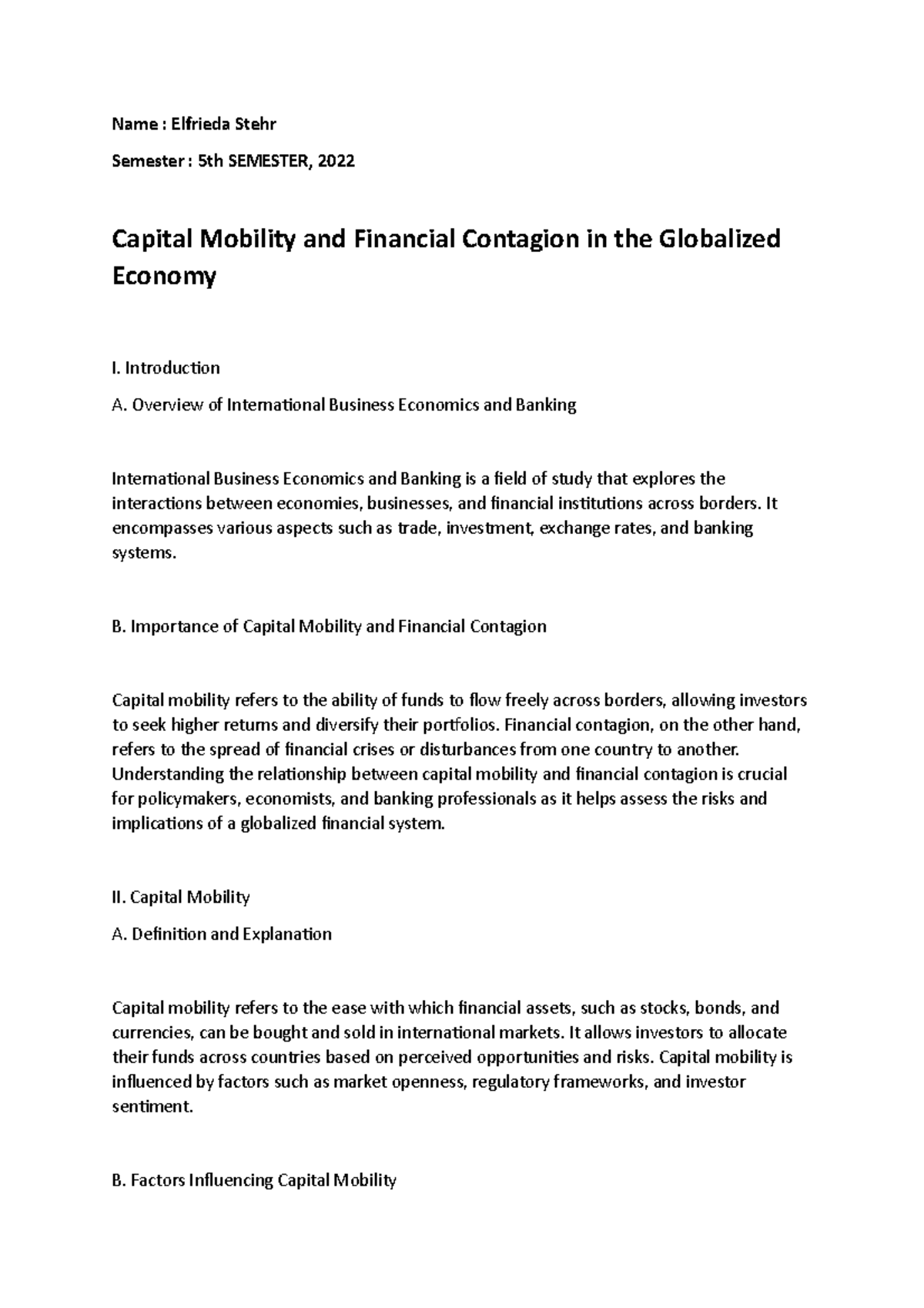 Capital Mobility and Financial Contagion in the Globalized Economy ...