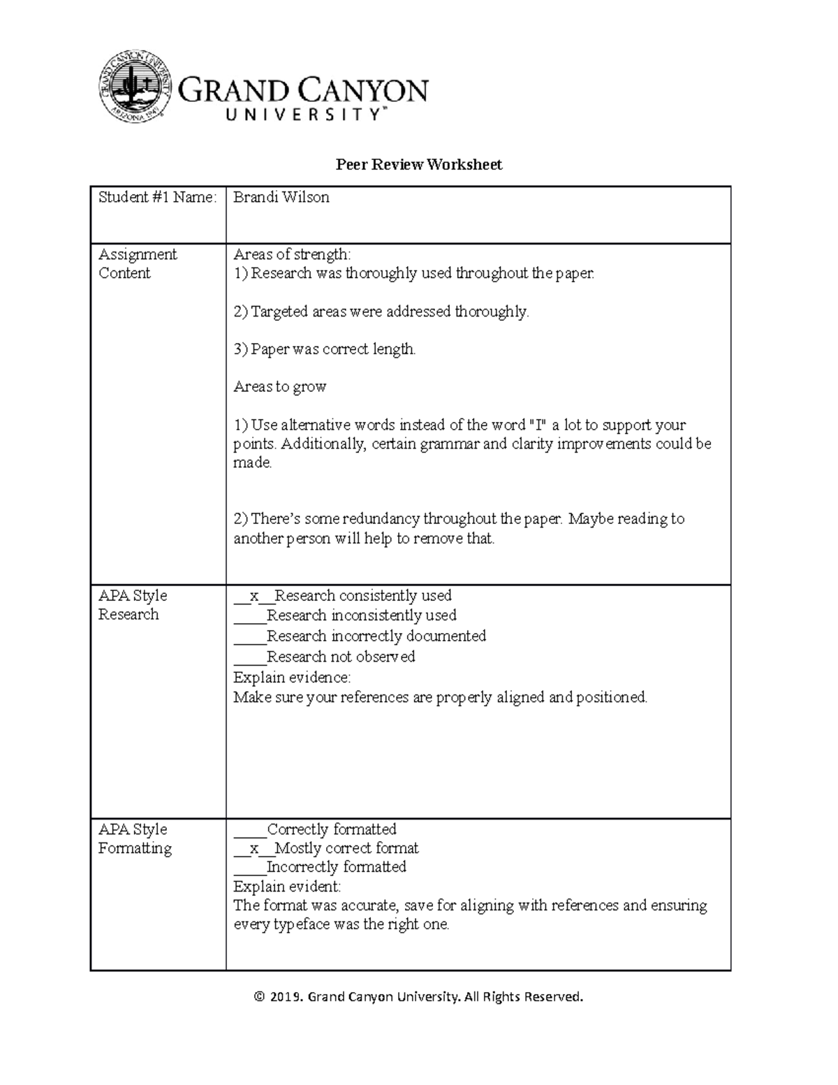 Brandi's Peer Review - Peer Review Worksheet Student #1 Name: Brandi ...