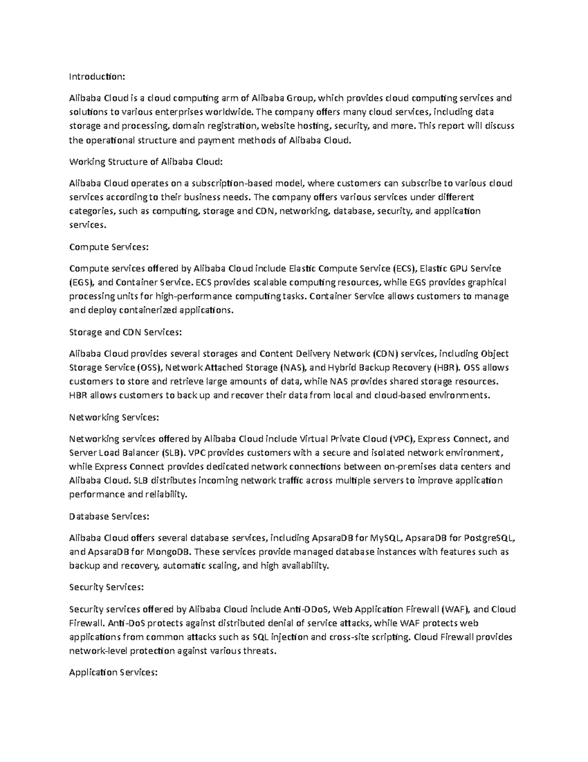 Alibaba Cloud 23 - Introduction: Alibaba Cloud is a cloud computing arm ...