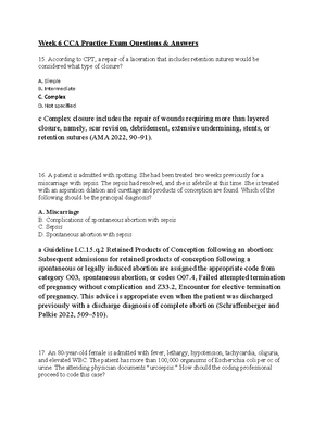 CCA Knowledge Check-Coding Compliance Q&A - RE: CCA Knowledge Check ...