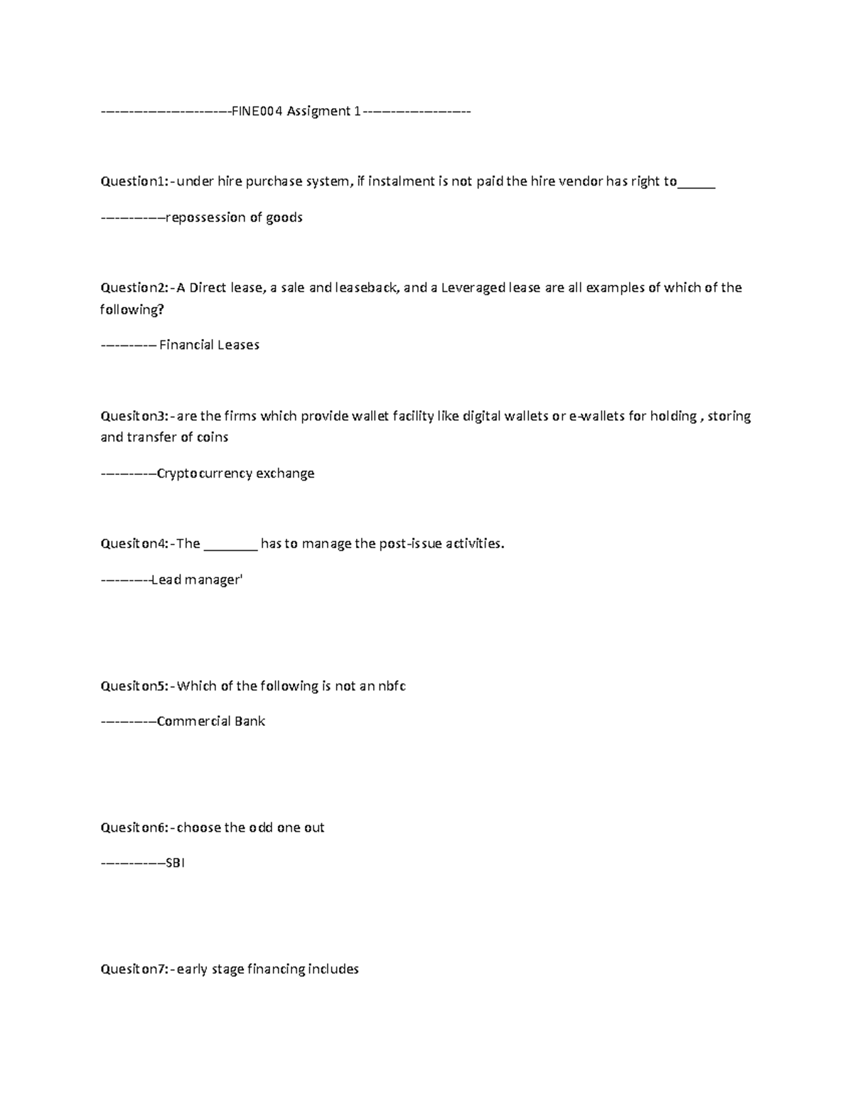Fine004 Assignment 1 Assignment Fine004 Assigment 1 Question1 7728
