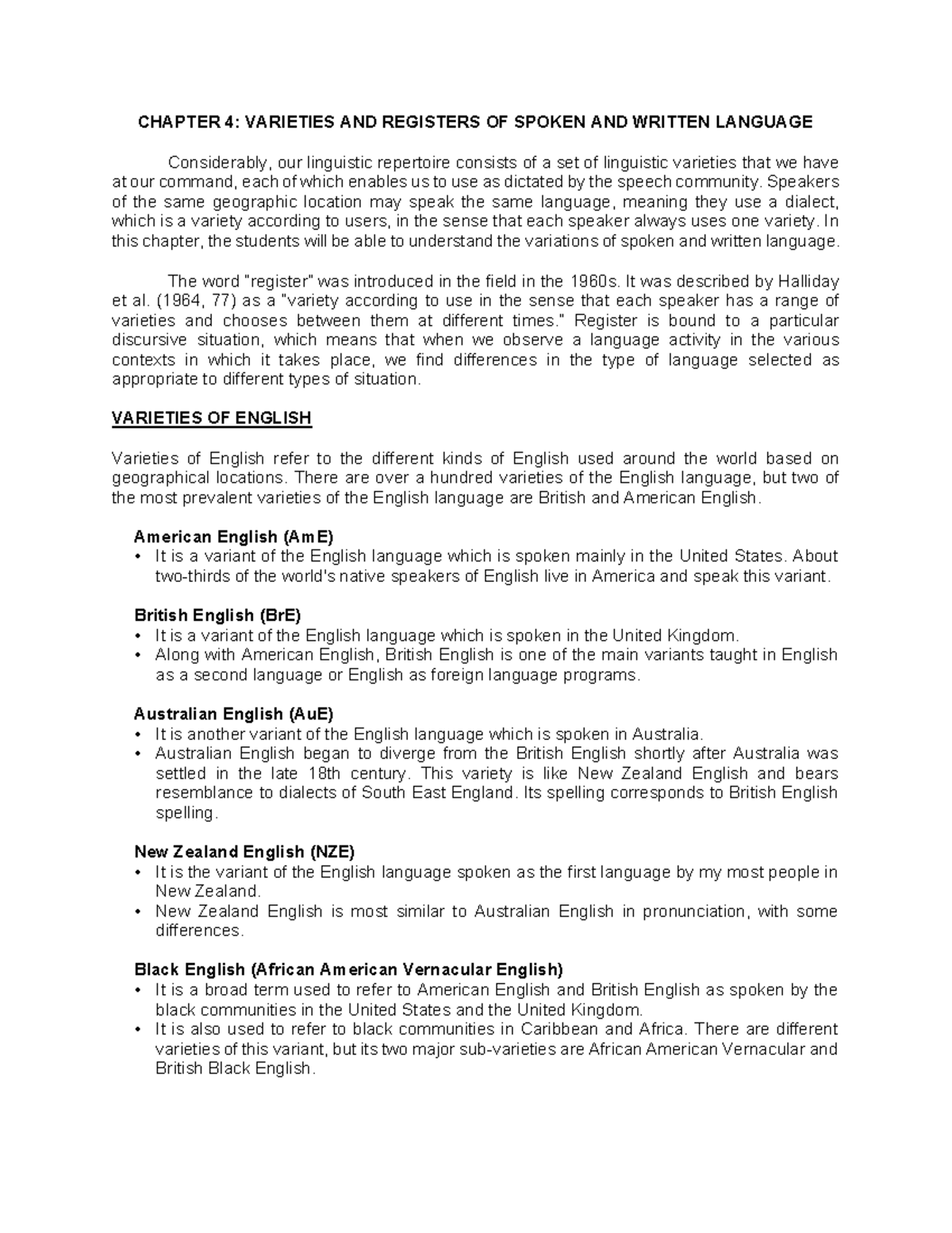 Pur Comm Handout 4 Chapter 4 pdf - CHAPTER 4: VARIETIES AND REGISTERS ...