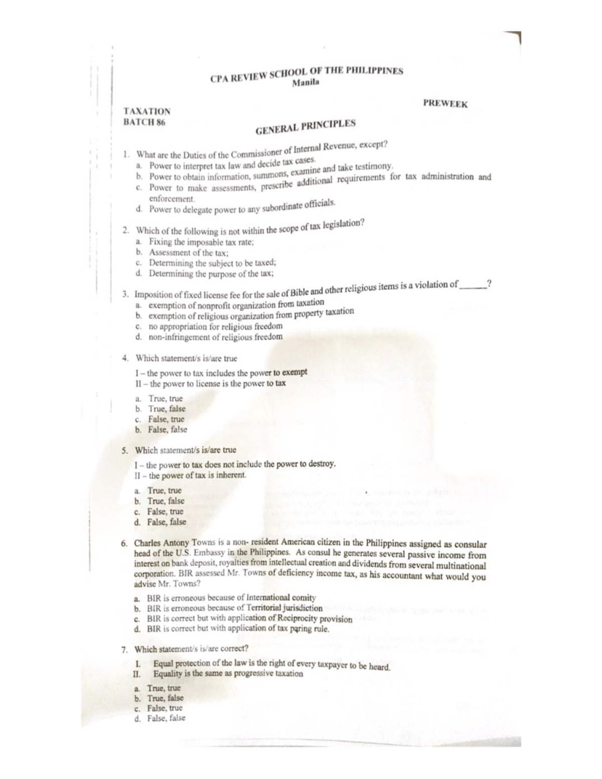 Sample/practice exam 16 October 2013, questions and answers - Bachelor ...