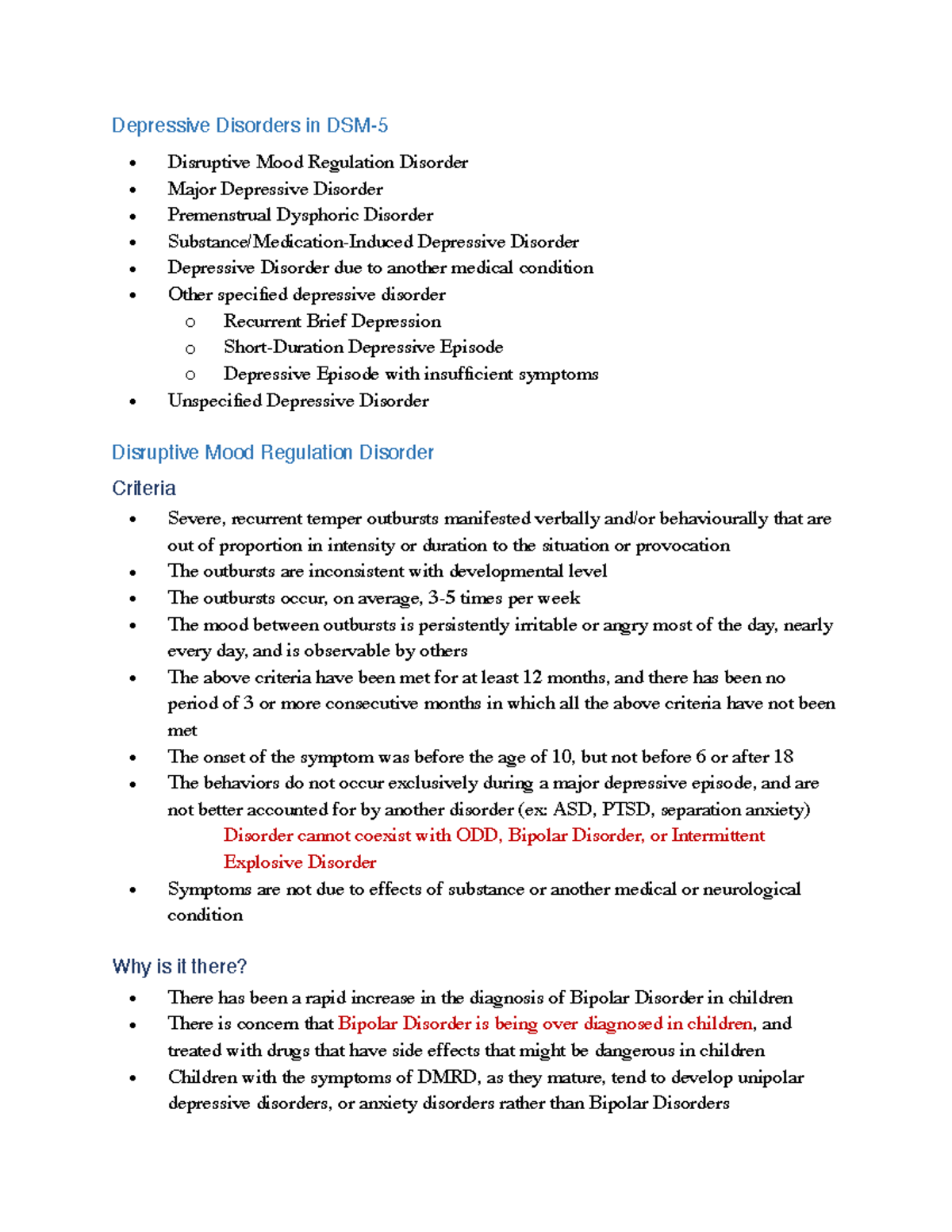 Depressive and Bipolar Disorders - Studocu